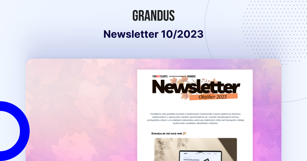 Newsletter 10/2023 | grandus.sk